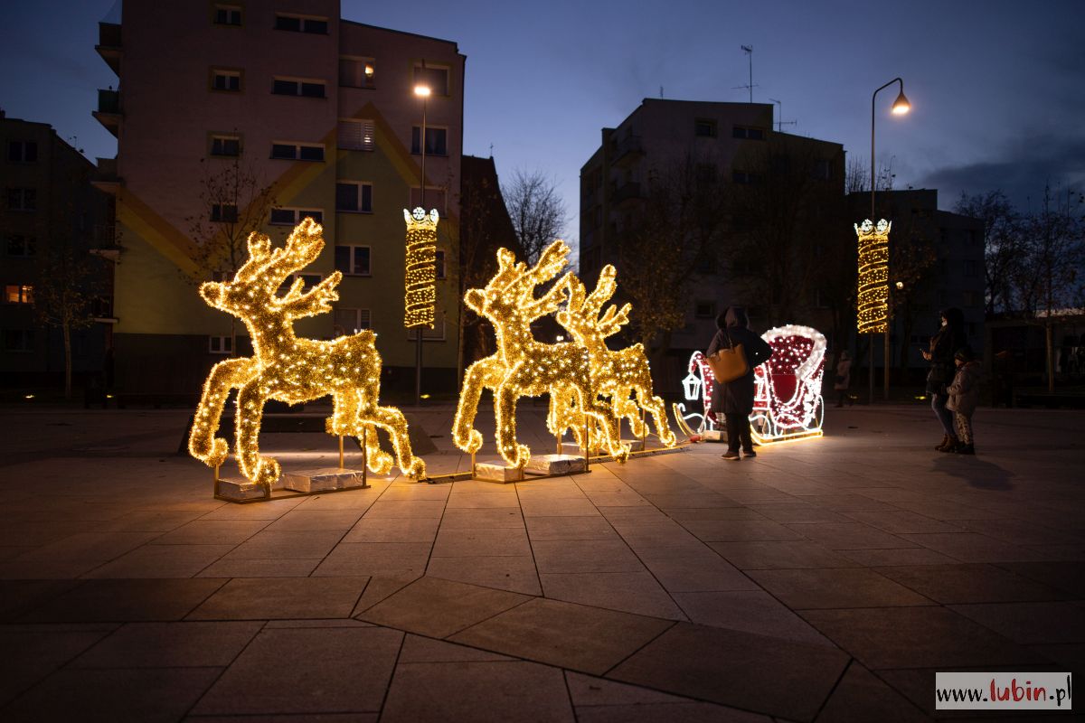 Rozświetlony rynek w Lubinie [GALERIA] | Lubin - Portal Miasta